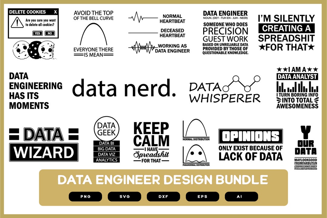 Data Engineer Design Bundle | Data Engineer Shirt Design Bundle | Data ...