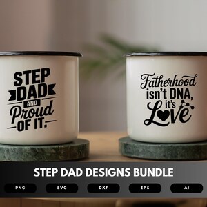 Step Dad SVG Bundle | Blended Family Quotes, Fatherhood Clipart ...