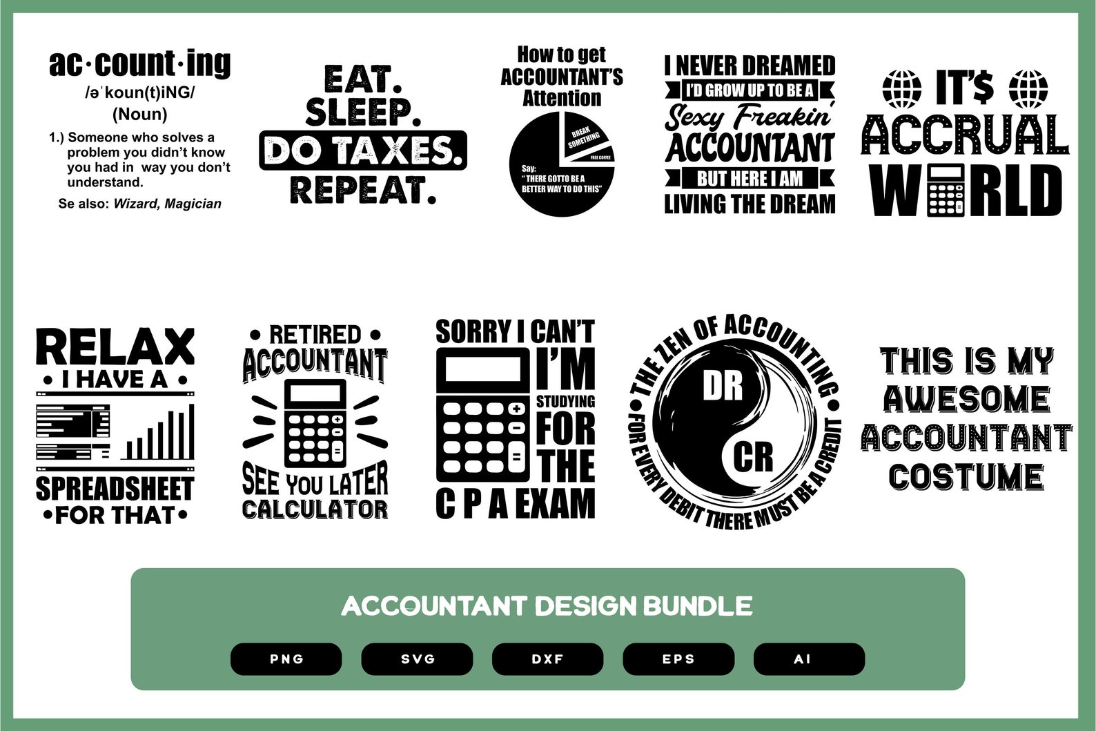 Accountant Design Bundle Accountant Design Accountant - Etsy