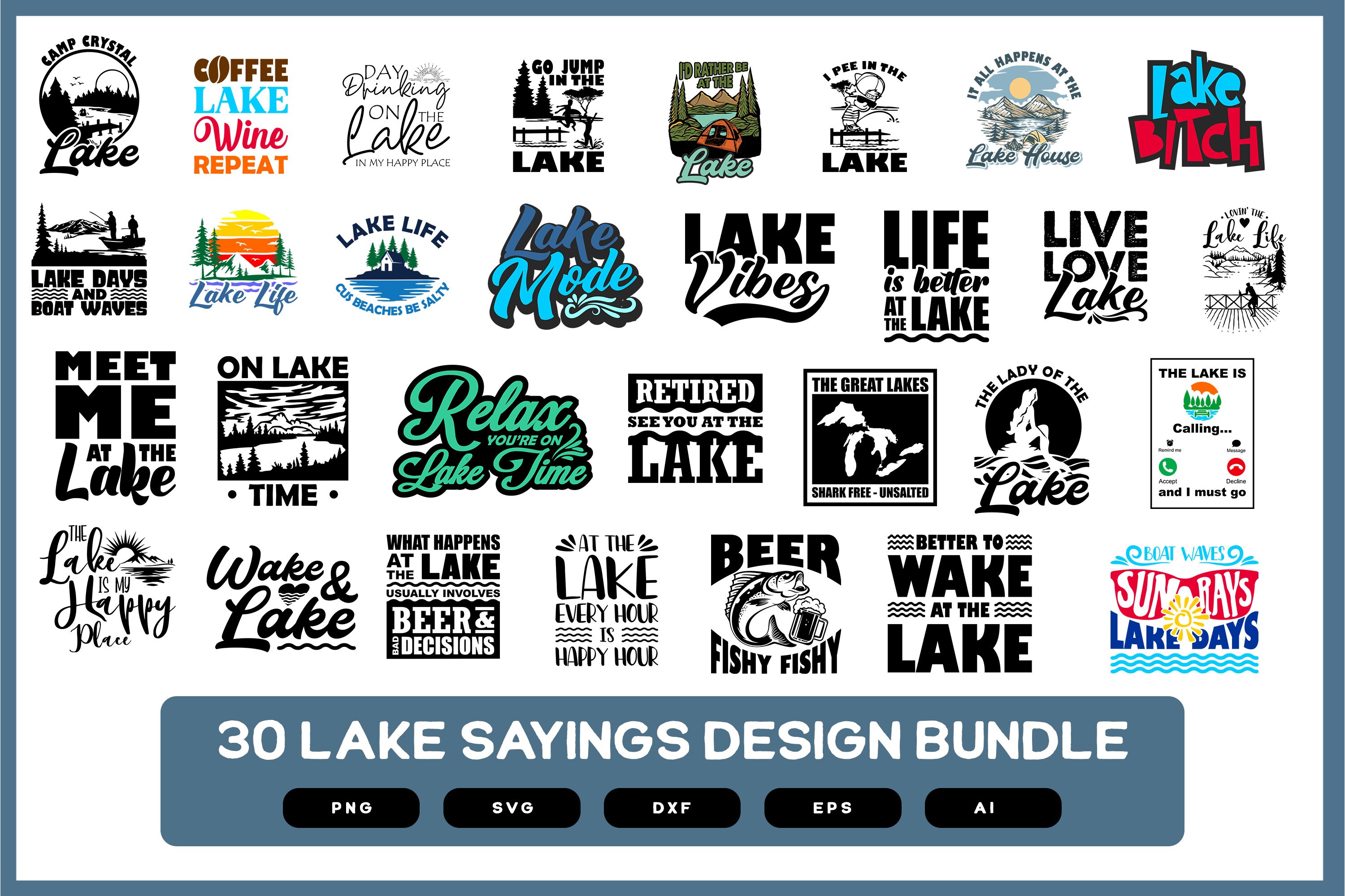 Lake Sayings Lake Quotes Lake Lakes Lake SVG Lake | Etsy