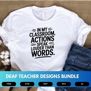Deaf Teacher SVG Bundle | Sign Language Clipart, ASL Silhouette Cut ...