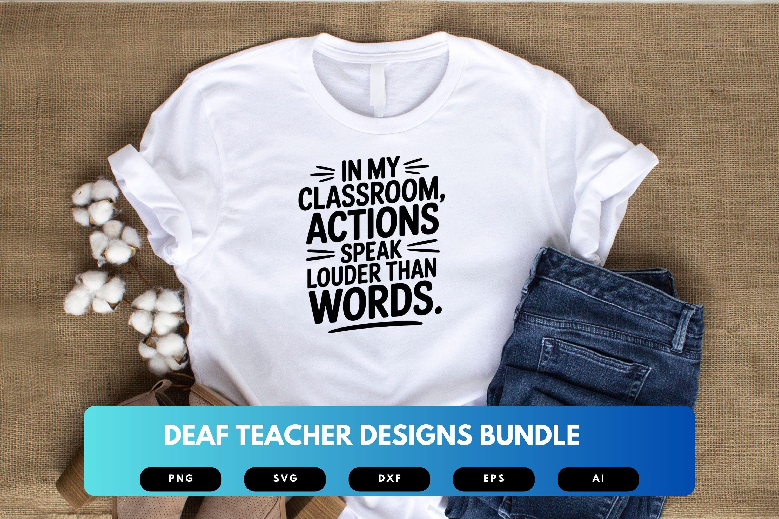 Deaf Teacher SVG Bundle | Sign Language Clipart, ASL Silhouette Cut ...