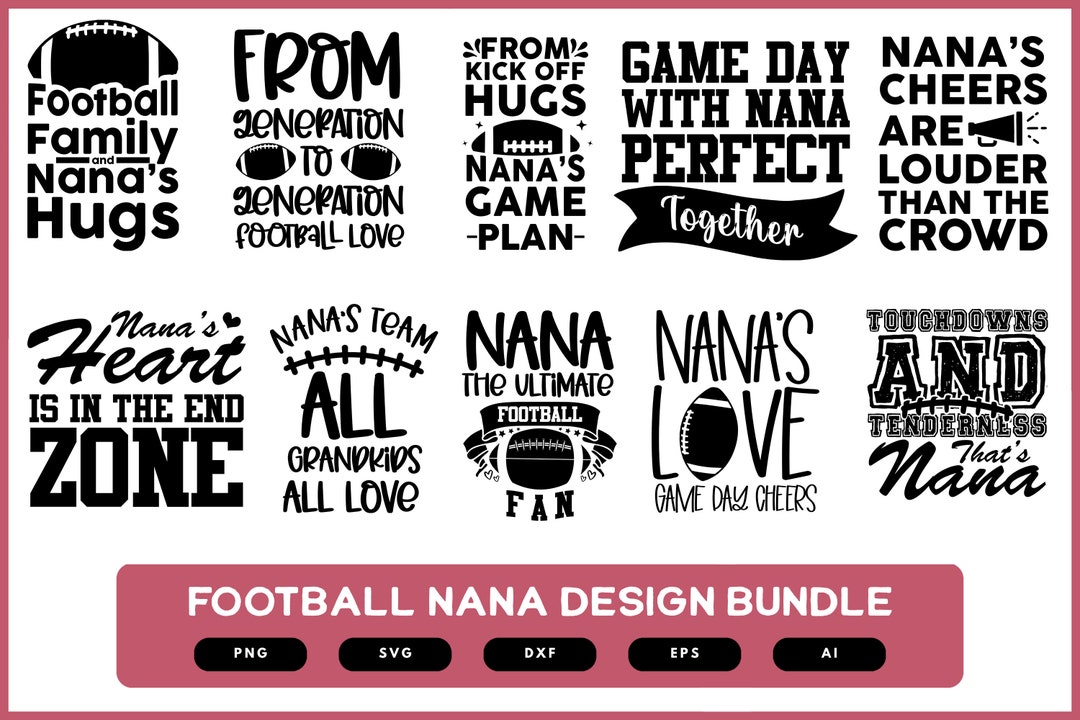 Football Nana SVG Design Bundle | Football Nana SVG | Football Nana ...
