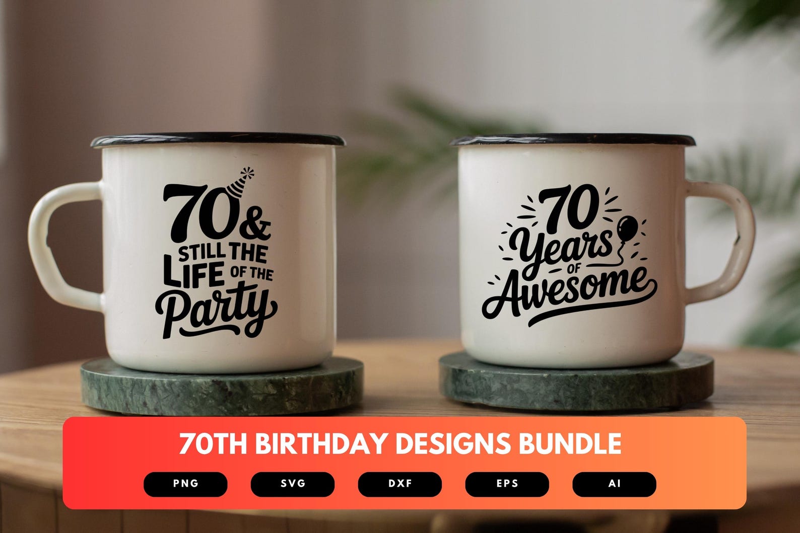 70th Birthday SVG Bundle | Funny Seventy Clipart, Milestone Birthday ...