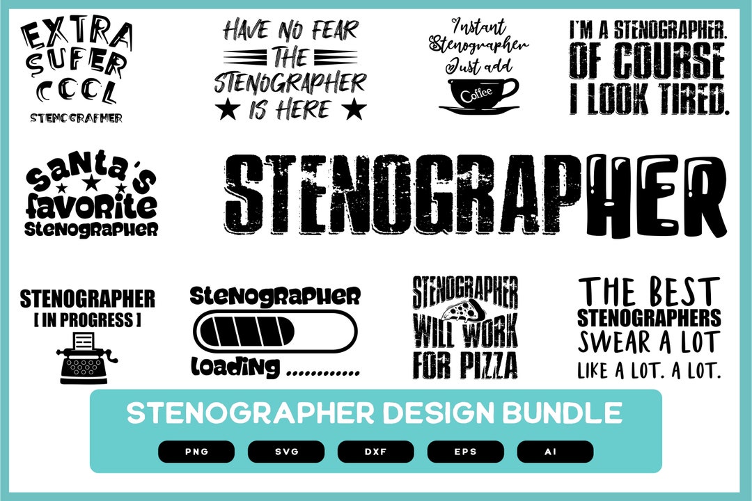 Stenographer Design Bundle | Stenographer Shirt | Stenographer Mug ...