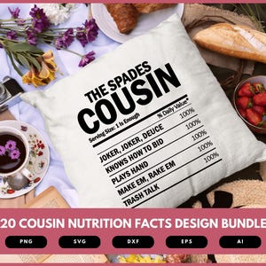 Cousin Nutrition Facts Design Bundle | Cousin Nutrition Design | Cousin ...