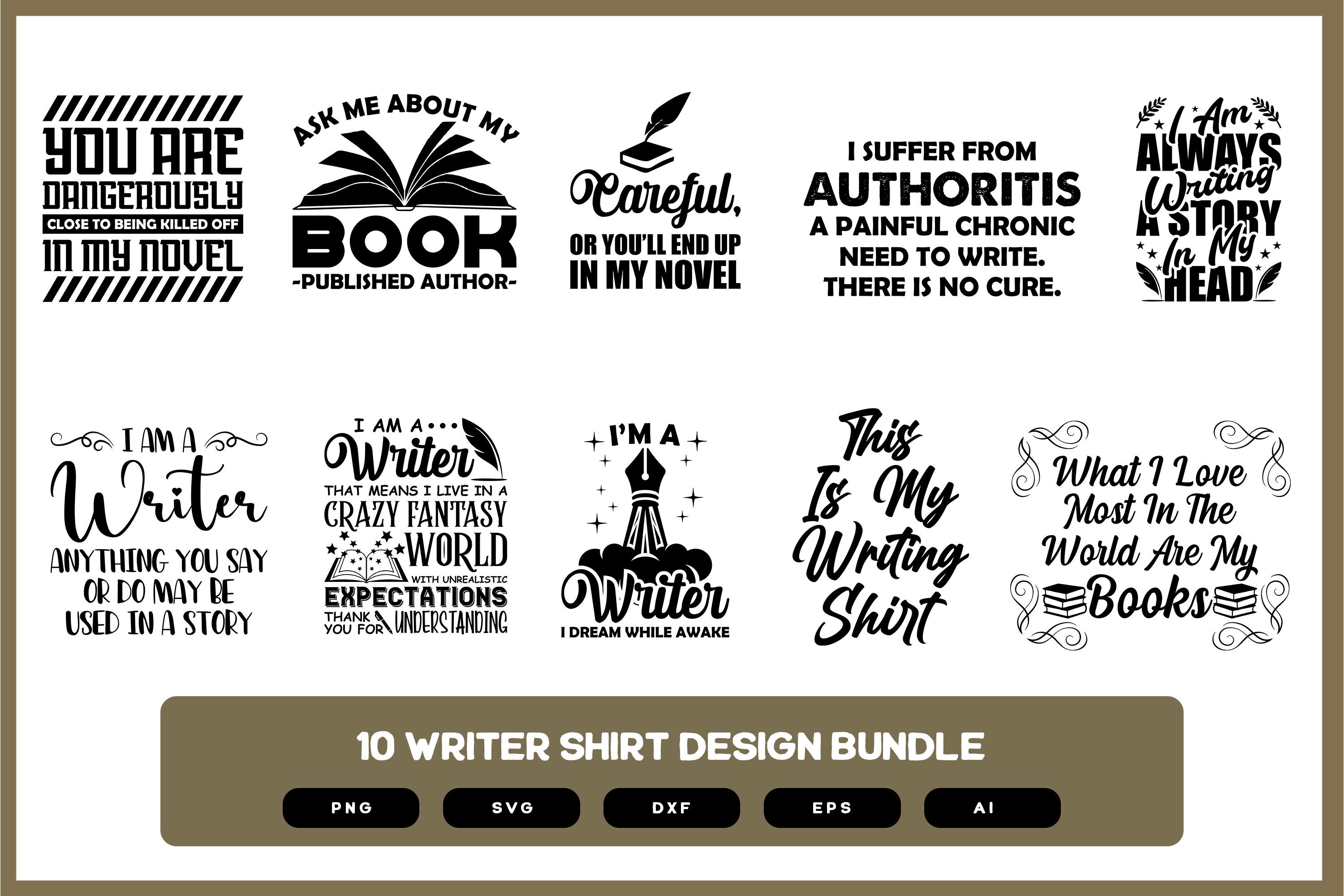 Writer Design Bundle Writer Design Bundle SVG Writer Shirt - Etsy