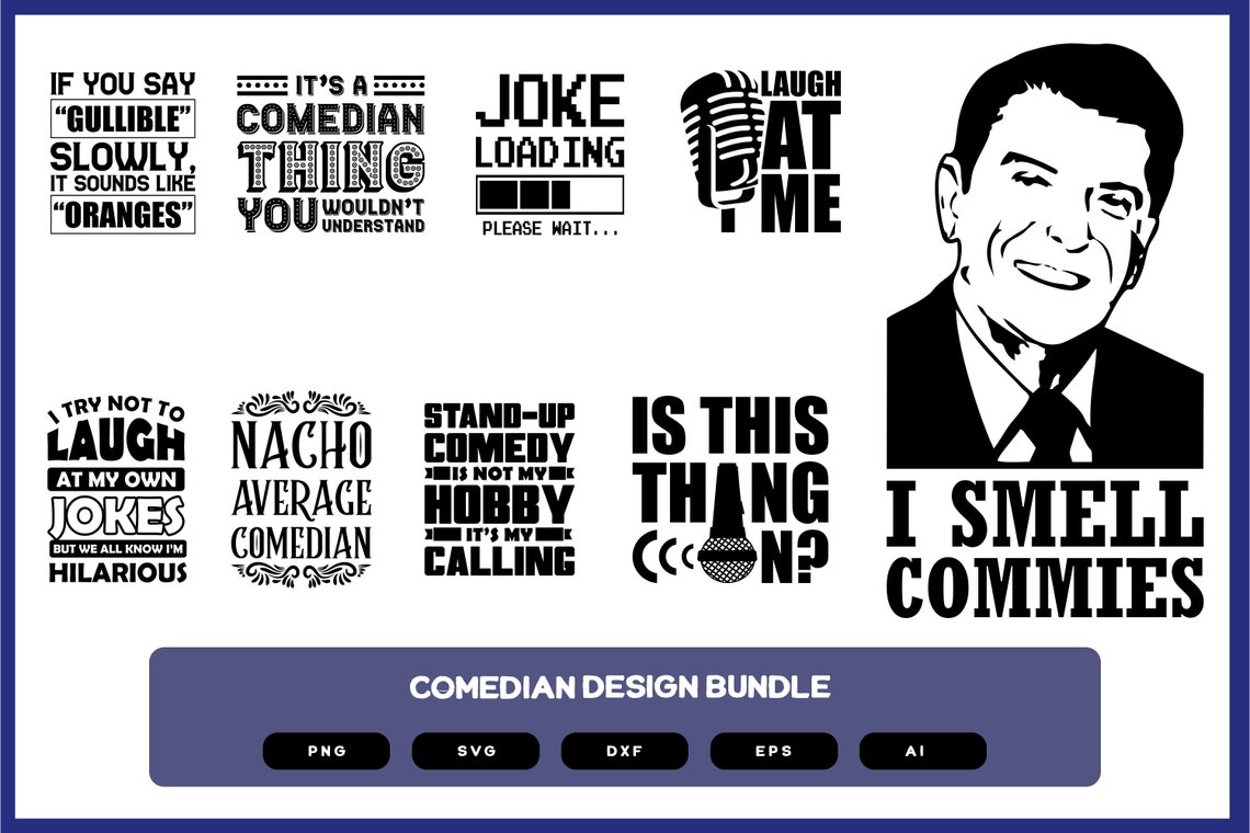 Comedian Design Bundle Funny Comedian Funny Comedian SVG - Etsy