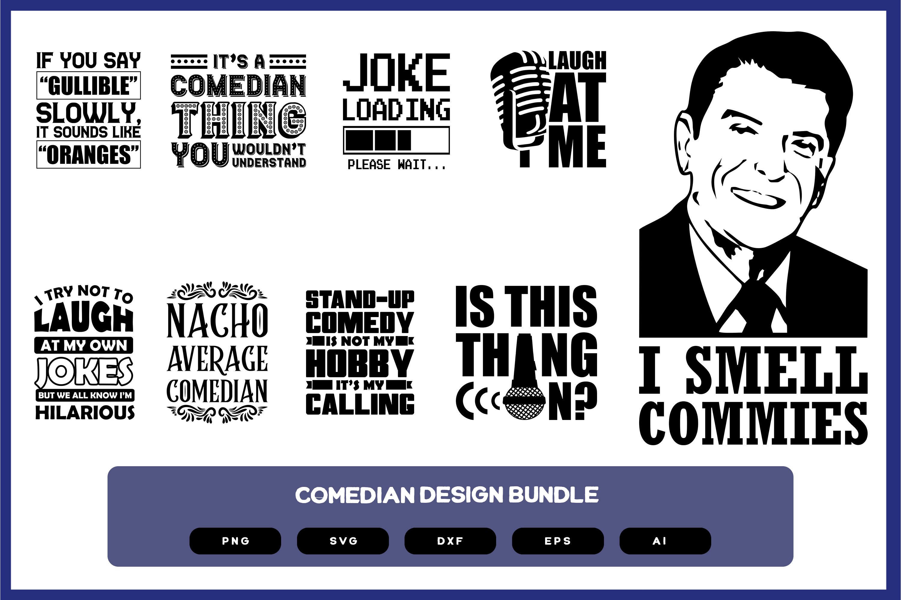 Comedian Design Bundle Funny Comedian Funny Comedian SVG | Etsy
