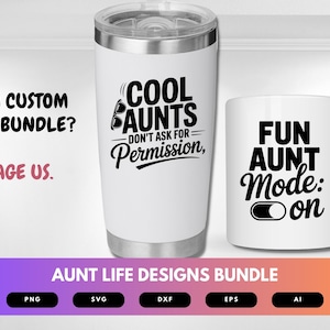 Aunt Life SVG Bundle | Funny Aunt Quotes, Family Clipart and Silhouette ...