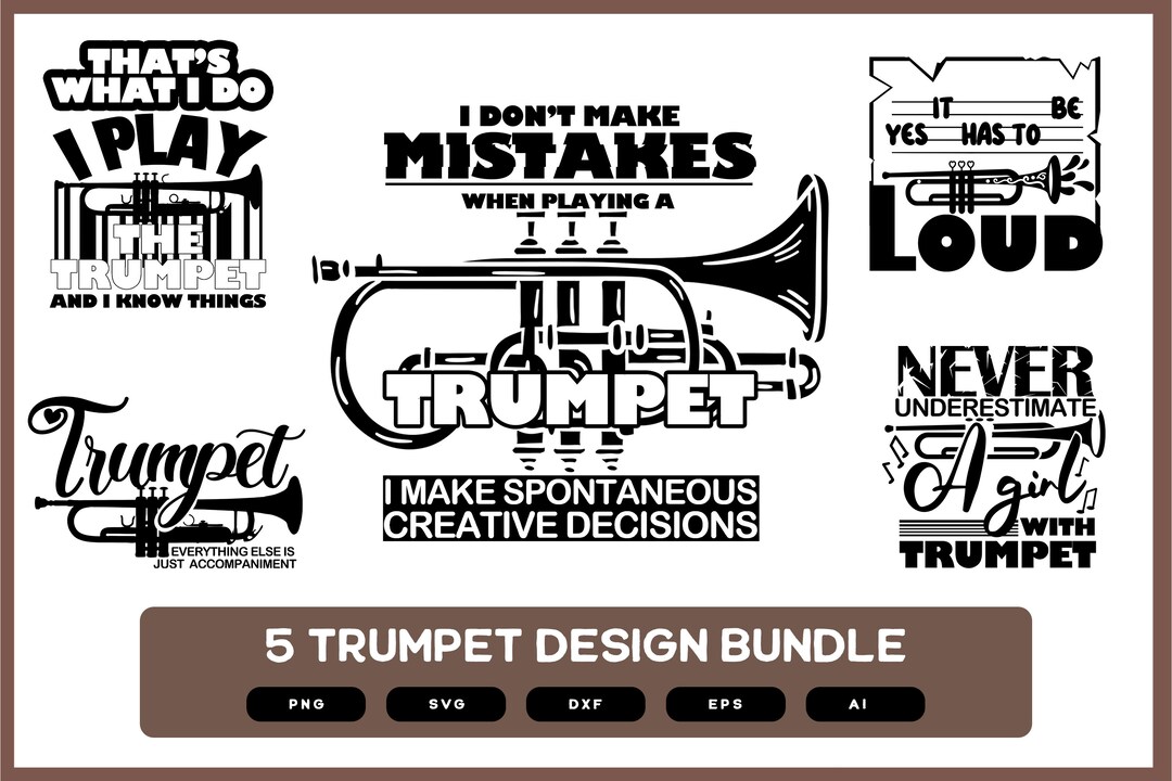 Trumpet Design Bundle | Trumpet Design SVG | Trumpet Design Shirt ...