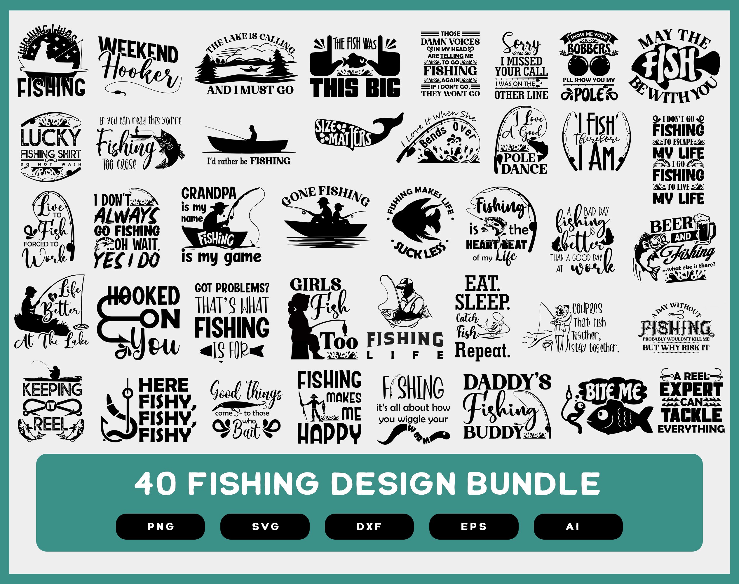 Fishing SVG Reel SVG Fish SVG Bundle Fishing Pole Fish - Etsy Australia