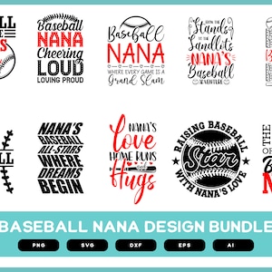 Baseball Nana Design Bundle | Nana SVG | Baseball Nana Design Bundle ...