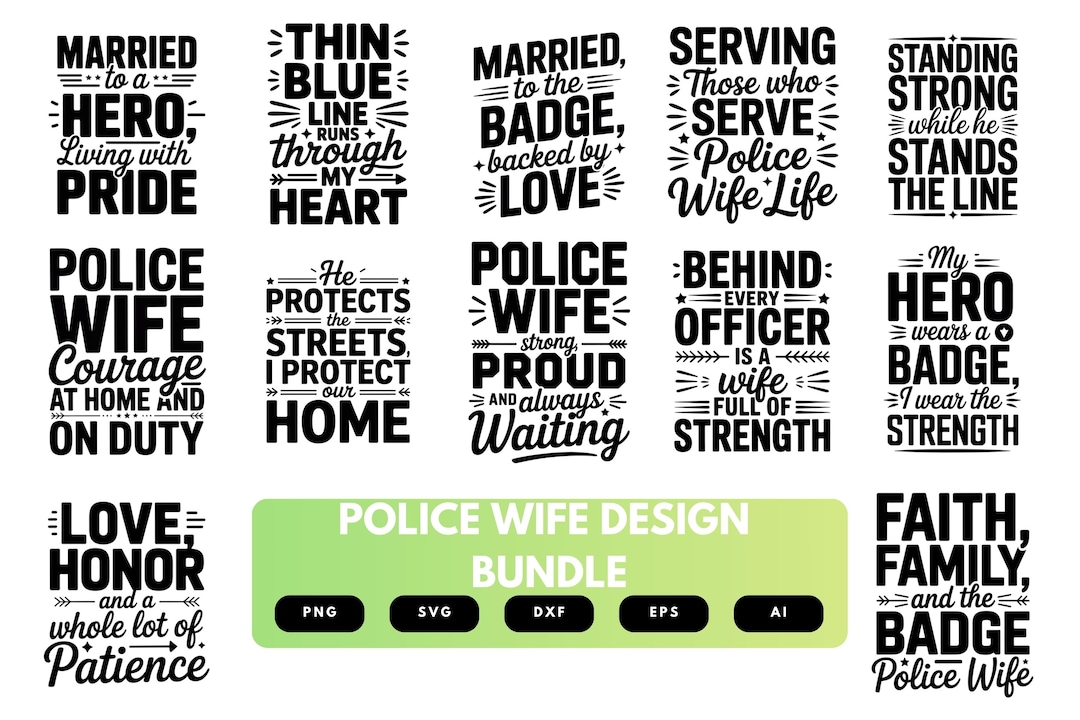 Police Wife SVG Bundle | Law Enforcement, Cop Wife Cut Files (digital ...