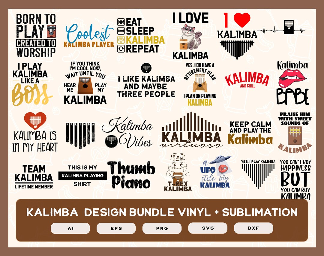 Kalimba Designs Bundle for Shirt Mugs Gifts Cricut Vinyl | Sublimation ...