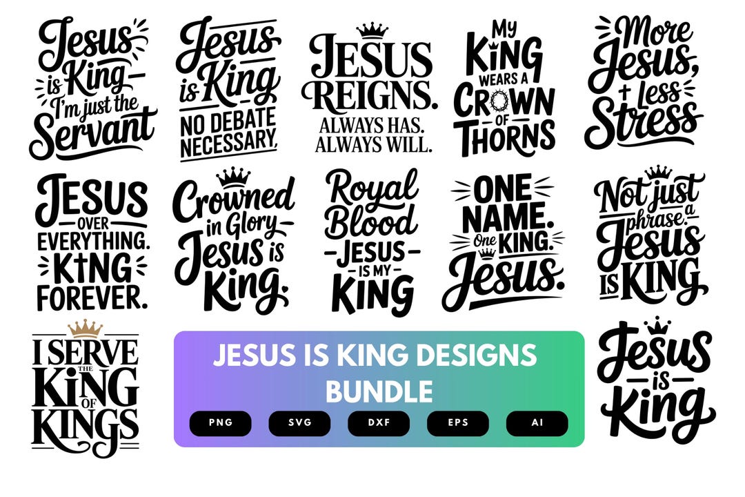 Jesus is King SVG Bundle | Christian Faith-based Cut Files for Cricut ...