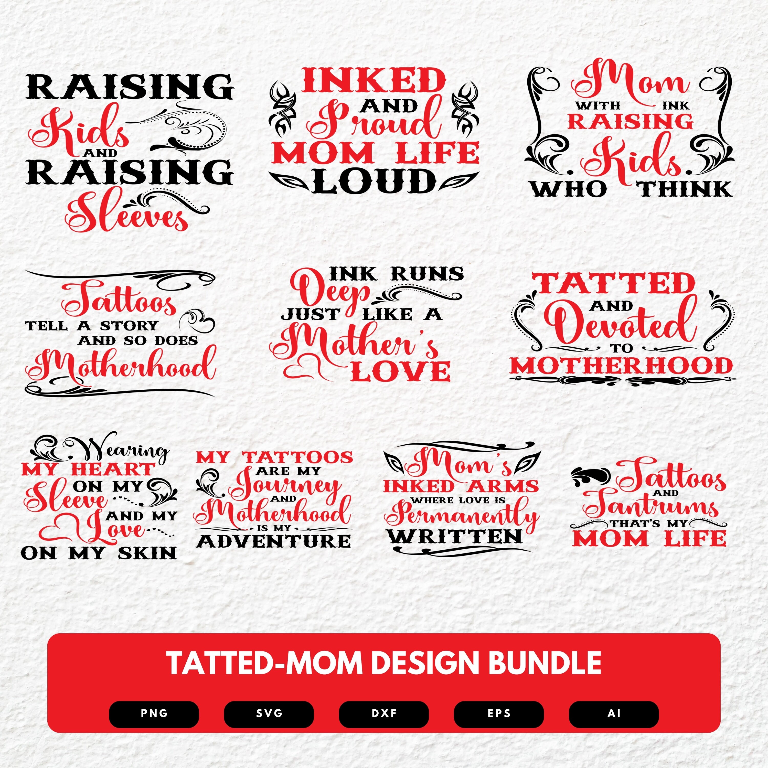Tatted Mom SVG | Cricut Mom Designs | Tatted Mom Files | Tatted Mom Cut ...