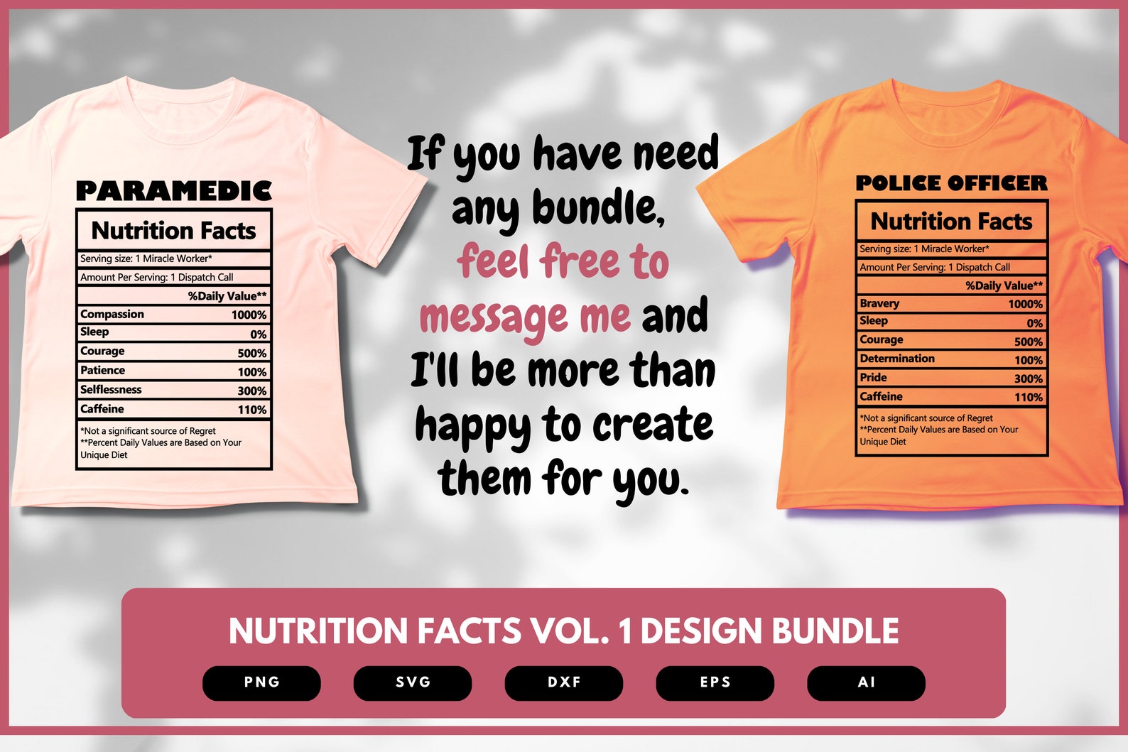 Nutrition Facts Design Bundle Volume 1 Nutrition Facts SVG Profession ...