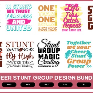 Cheer Stunt Group SVG Design Bundle | Cheer Stunt SVG | Cheer Stunt ...