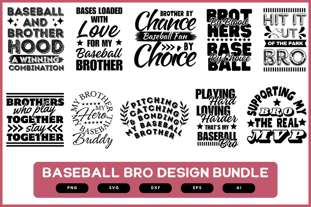 Baseball Bro Design Bundle | Bro SVG | Baseball Bro Design Bundle | Bro ...