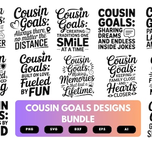 Cousin Goals SVG Bundle | Matching Family Clipart, Fun Cousin ...