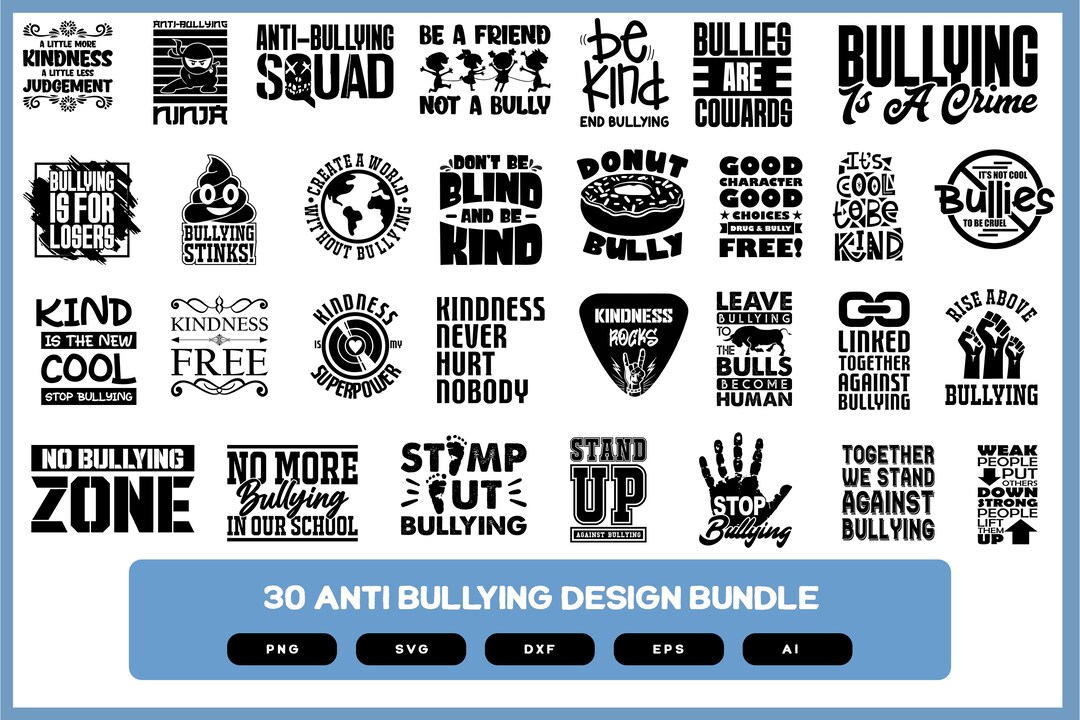Anti Bullying Awareness Design Bundle| Anti Bullying Awareness Shirt ...
