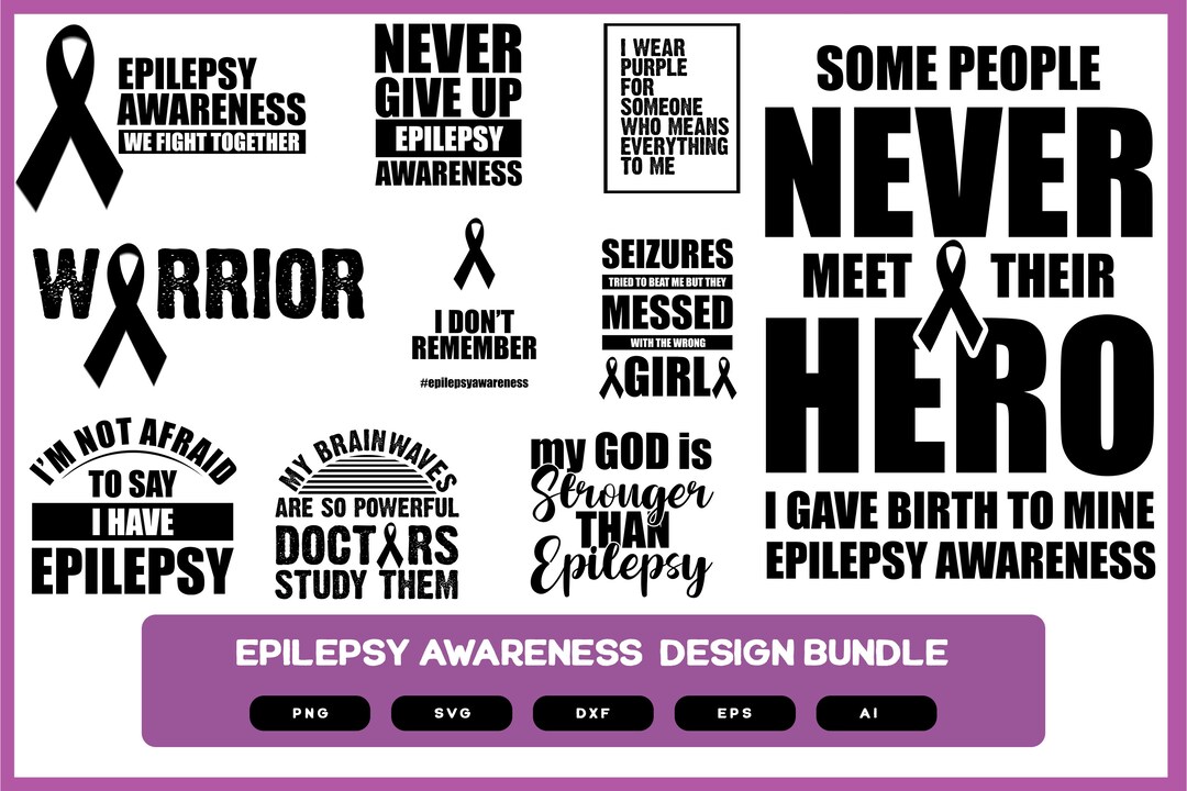 Epilepsy Awareness Design Bundle | Epilepsy Design | Epilepsy Awareness ...