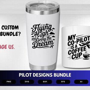 Pilot SVG Bundle | Aviation Clipart, Pilot Quote Cut Files for Cricut ...