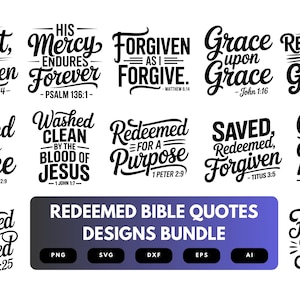 Redeemed SVG Bundle | Bible Verse Cut Files, Christian Inspirational ...