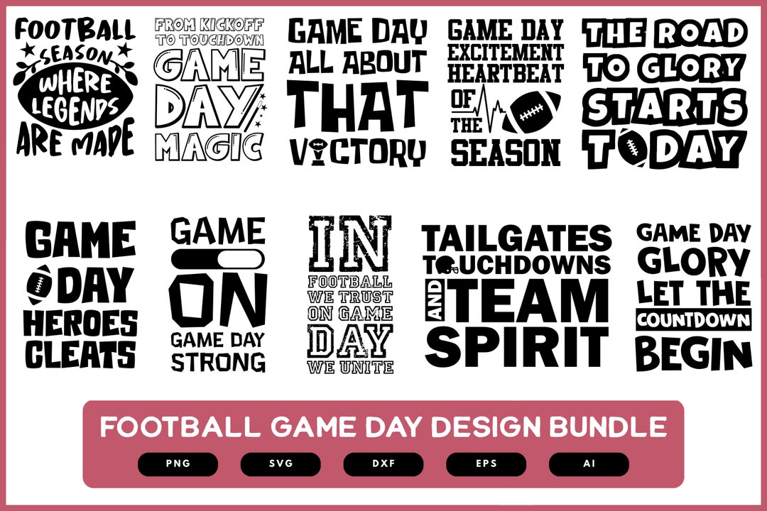 Football Game Day SVG Design Bundle | Football Game SVG | Football Day ...