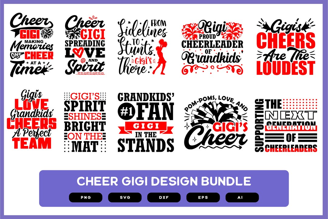 Cheer Gigi Design Bundle Cheer Gigi Svg Cheer Gigi Shirts Cheer