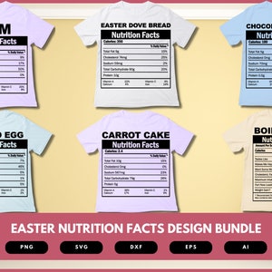 Easter Nutrition Facts Design Bundle | Easter Design | Easter Shirt ...