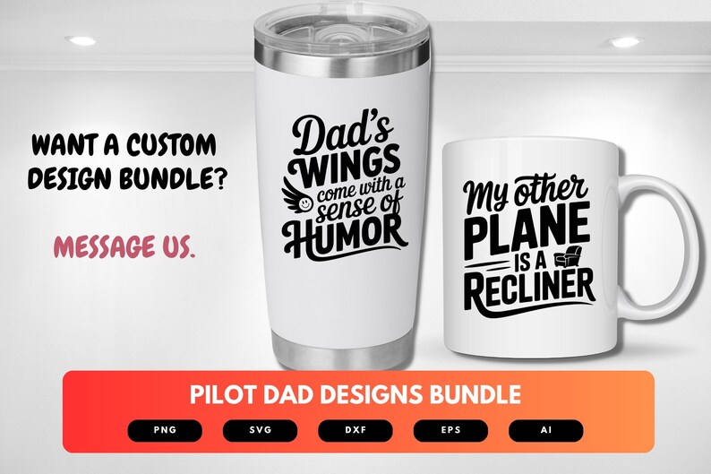 Pilot Dad SVG Bundle | Aviation Clipart, Funny Flying-themed Silhouette ...
