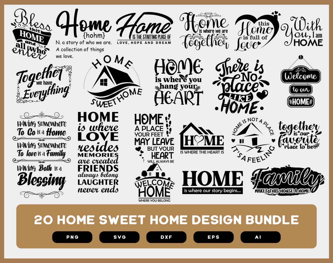 Home Sweet Home SVG Bundle | No Place Like Home SVG | Home Designs ...