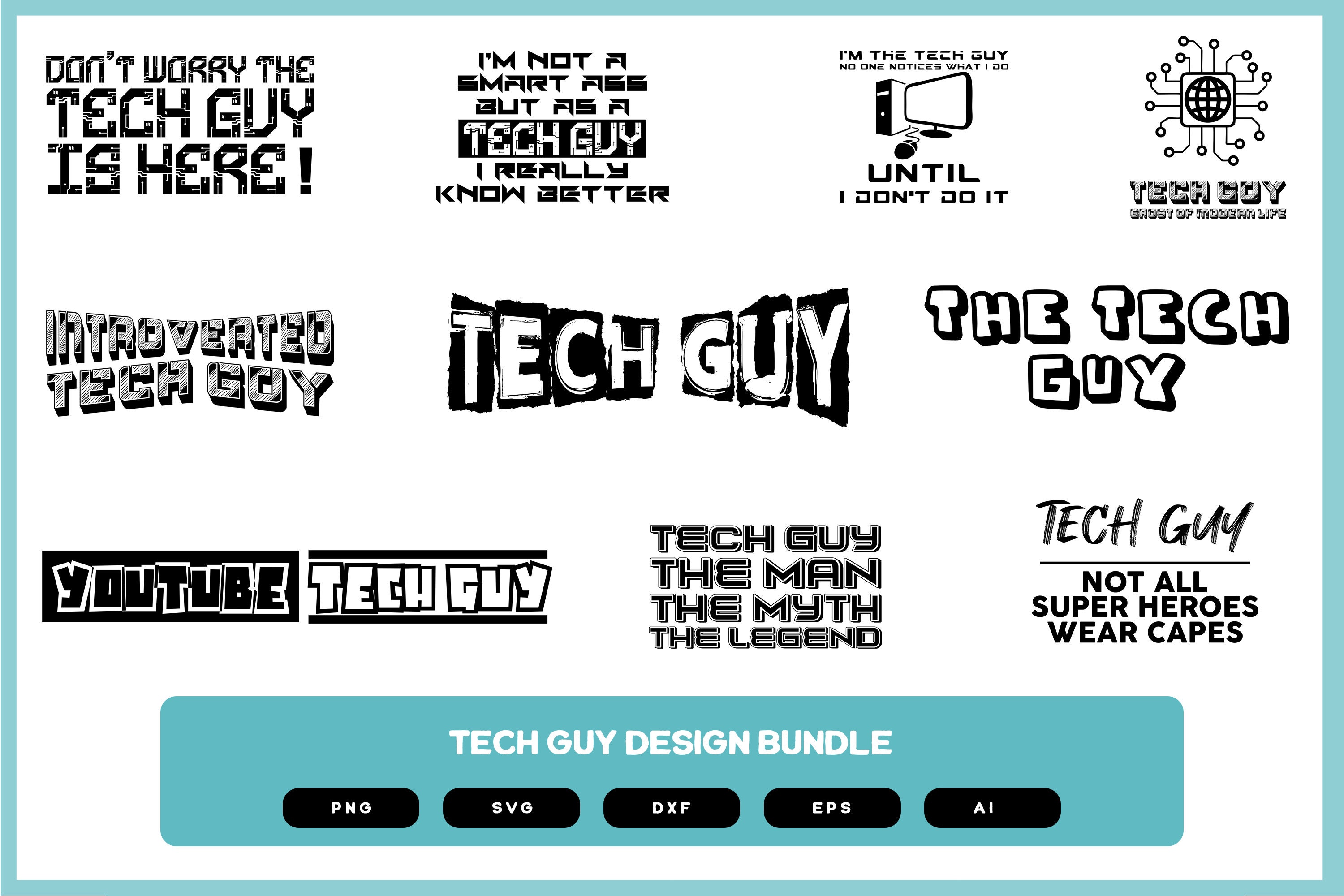Tech Guy Design Bundle Tech Guy Shirt Tech Guy Funny | Etsy