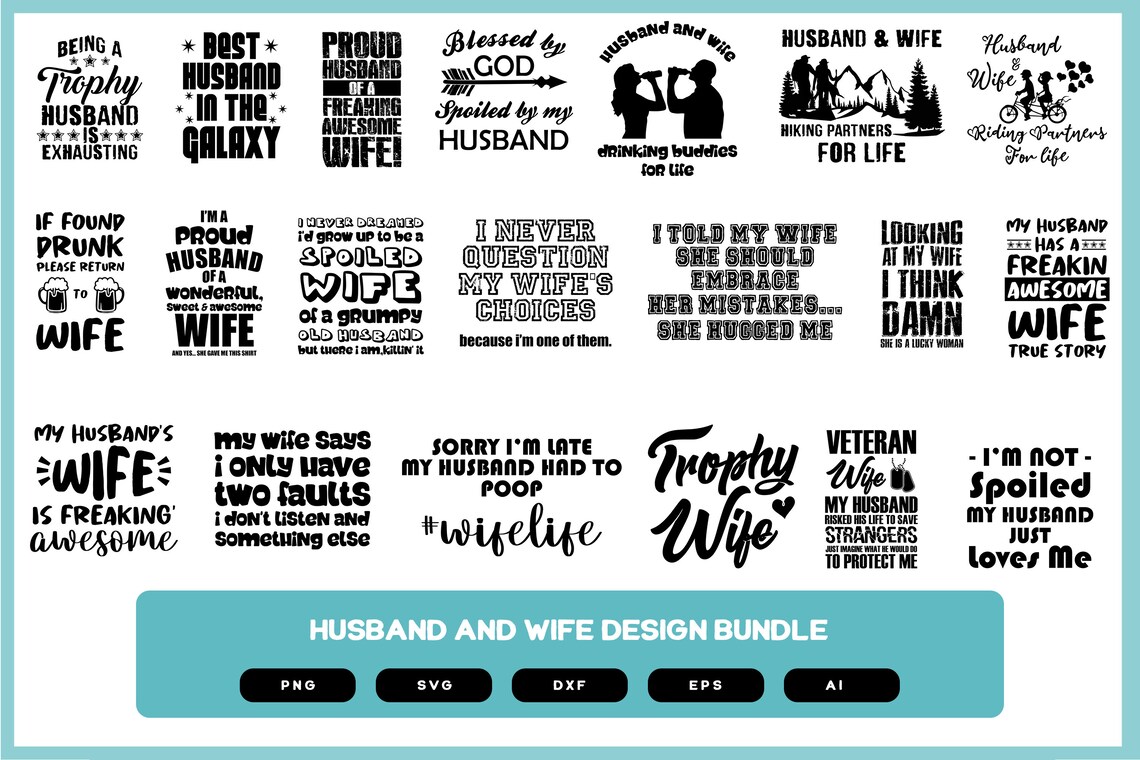 Husband and Wife Design Bundle Husband and Wife Shirts | Etsy