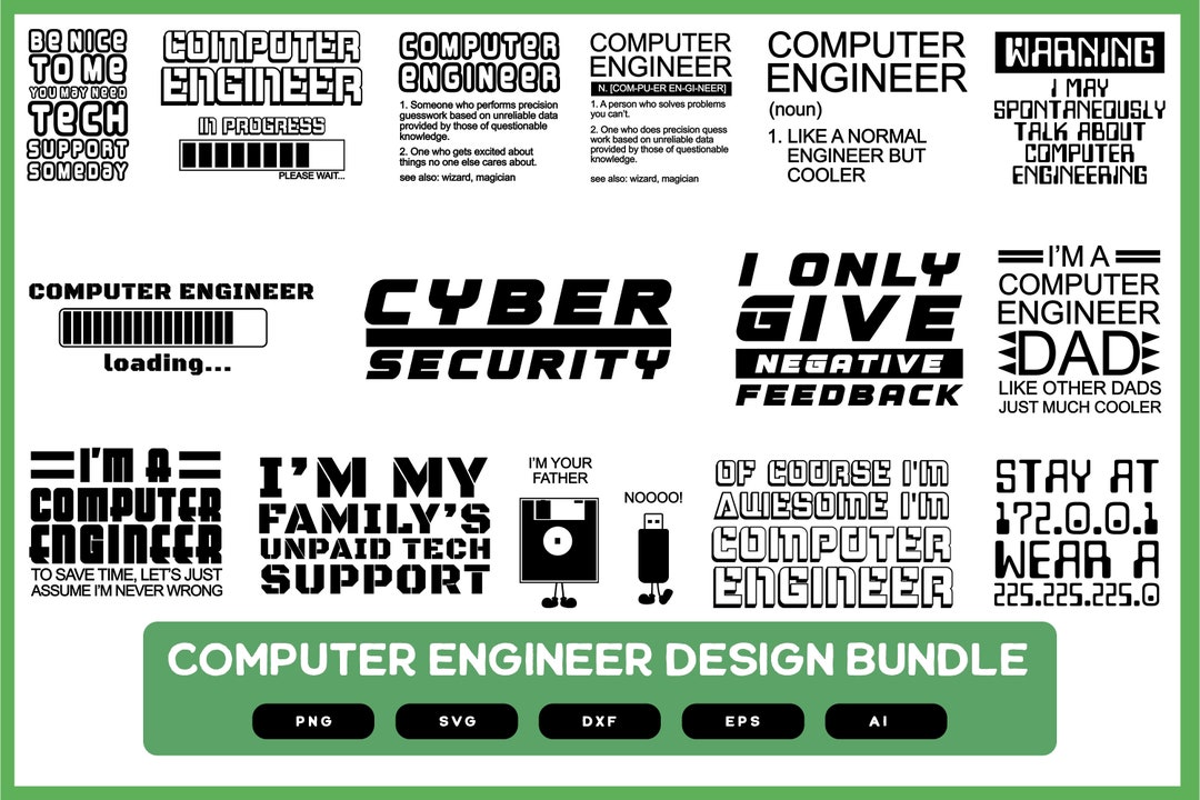 Computer Engineer Design Bundle | Computer Engineer Shirt | Computer ...