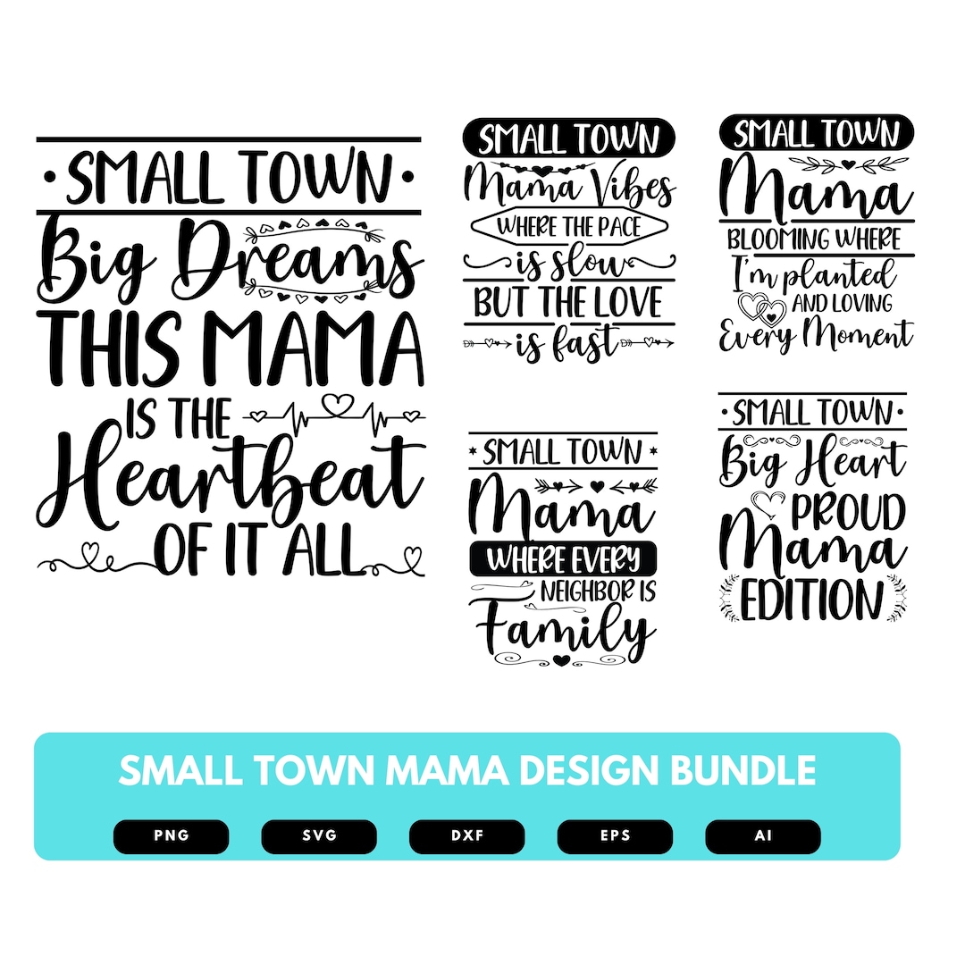 Small Town Mama SVG | Cricut Small Town Designs | Small Town Mama ...