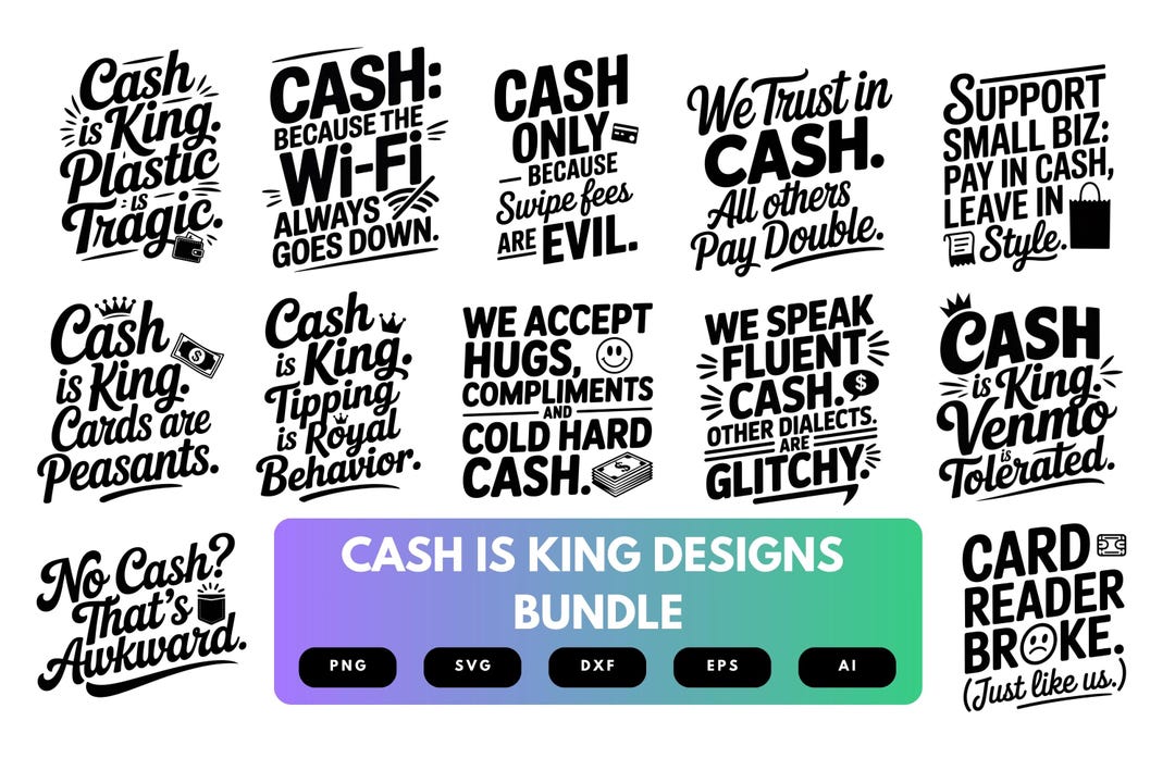 Cash is King SVG Bundle | Money , Finance Cut Files for Cricut ...