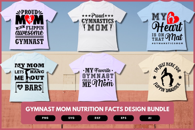 Gymnast Mom Design Bundle | Gymnastics Mom | Gymnastics Mom Design ...