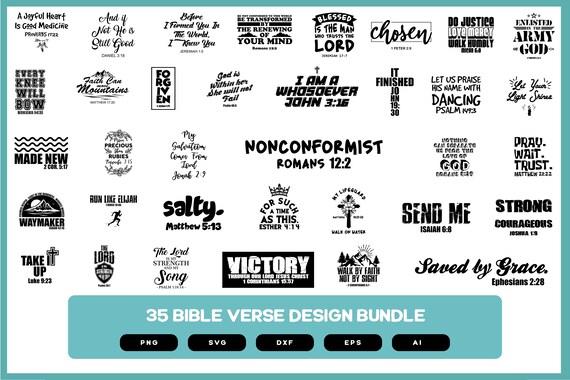 35 Bible Verse Design Bundle Bible Verse Bible Verse Shirt | Etsy