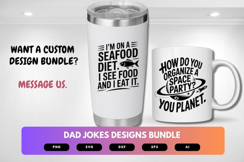 Dad Jokes SVG Bundle | Funny Dad Quotes Clipart, Pun Silhouette Cut ...