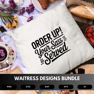 Waitress SVG Bundle | Restaurant Service Clipart, Waitstaff Quote Cut ...