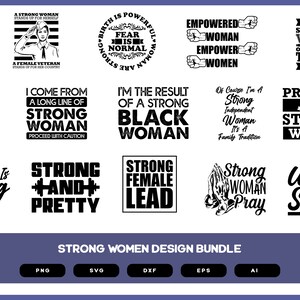 Strong Women Design Bundle | Strong Woman | Strong Woman SVG | Strong ...