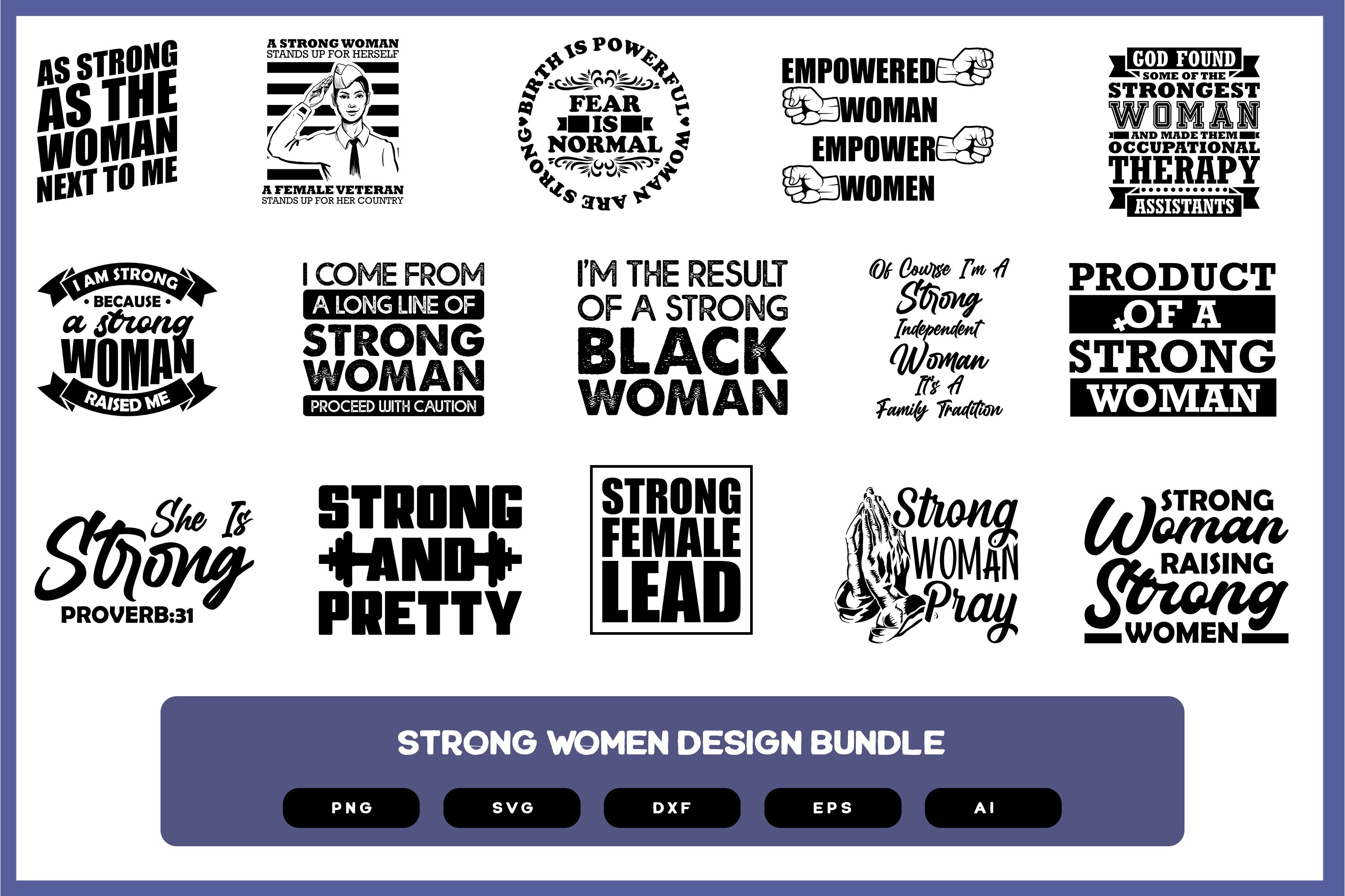 Strong Women Design Bundle Strong Woman Strong Woman SVG - Etsy