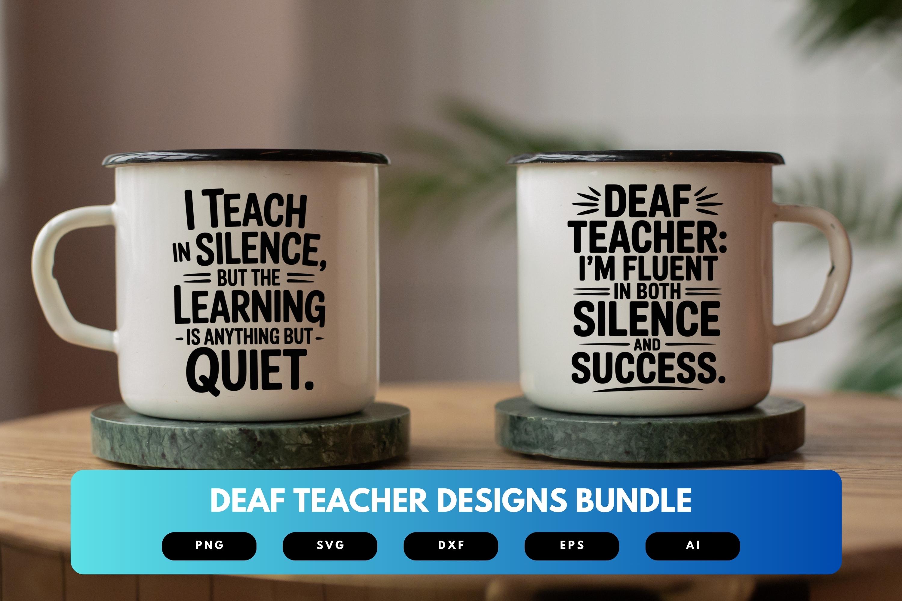 Deaf Teacher SVG Bundle | Sign Language Clipart, ASL Silhouette Cut ...