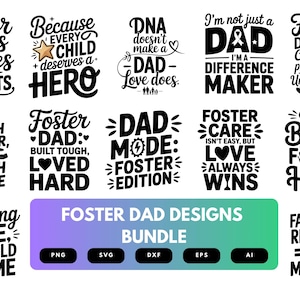 Foster Dad SVG Bundle | Father’s Day Clipart, Foster Parent Quotes ...