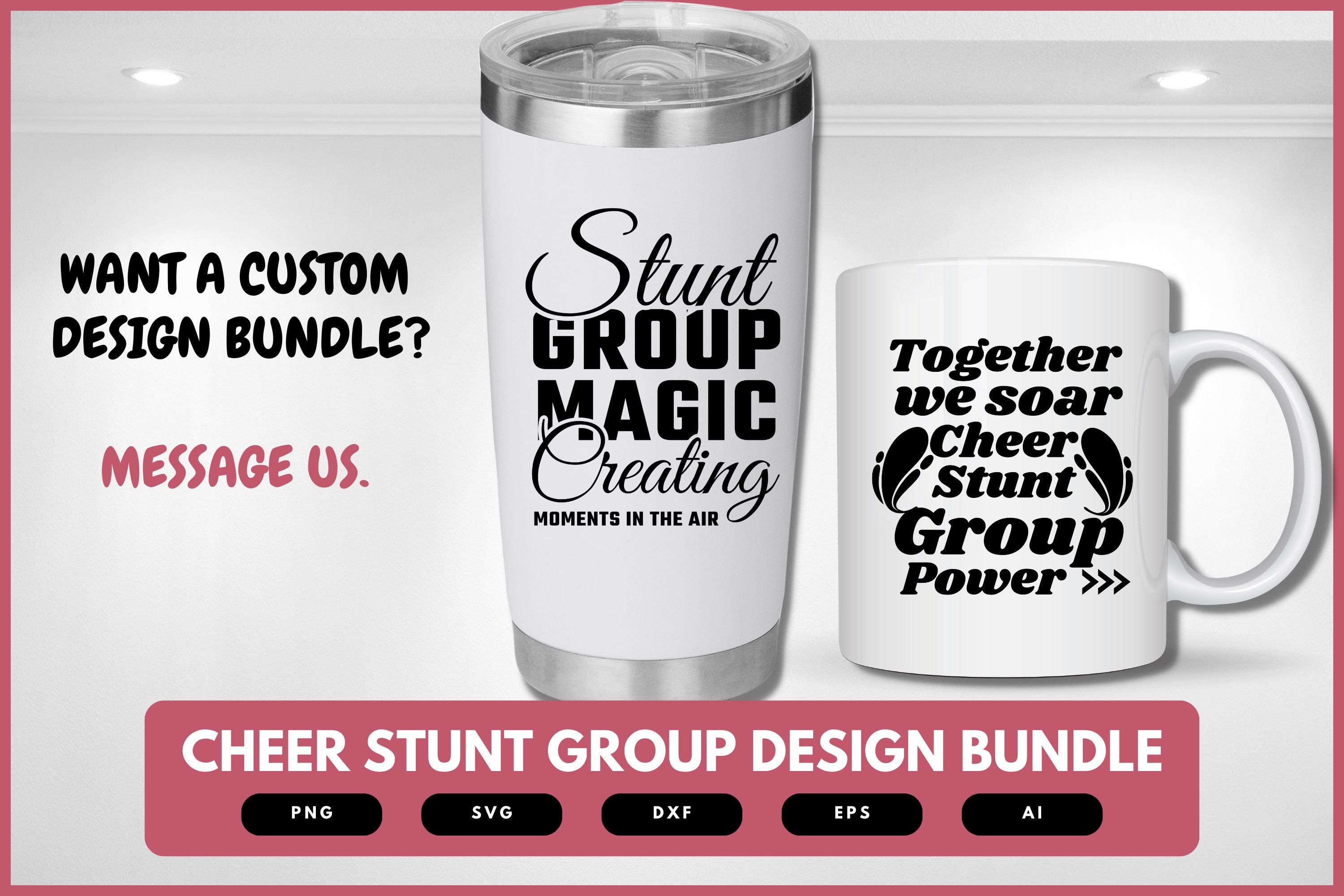 Cheer Stunt Group SVG Design Bundle | Cheer Stunt SVG | Cheer Stunt ...