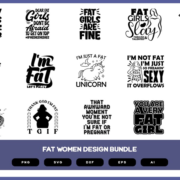 Fat Women Svg - Etsy