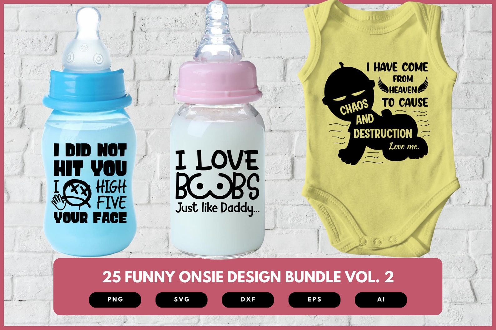 Funny Onesie Design Bundle Vol. 2 | Onesie | Onesie SVG | Baby Dress ...